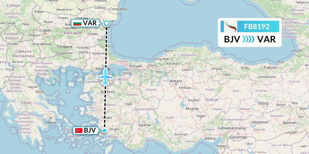 FB8192 Flight Status Bulgaria Air: Bodrum to Varna (LZB8192)