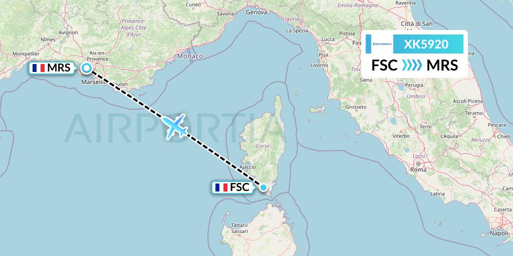 XK5920 Flight Status Air Corsica: Figari to Marseille (CCM5920)