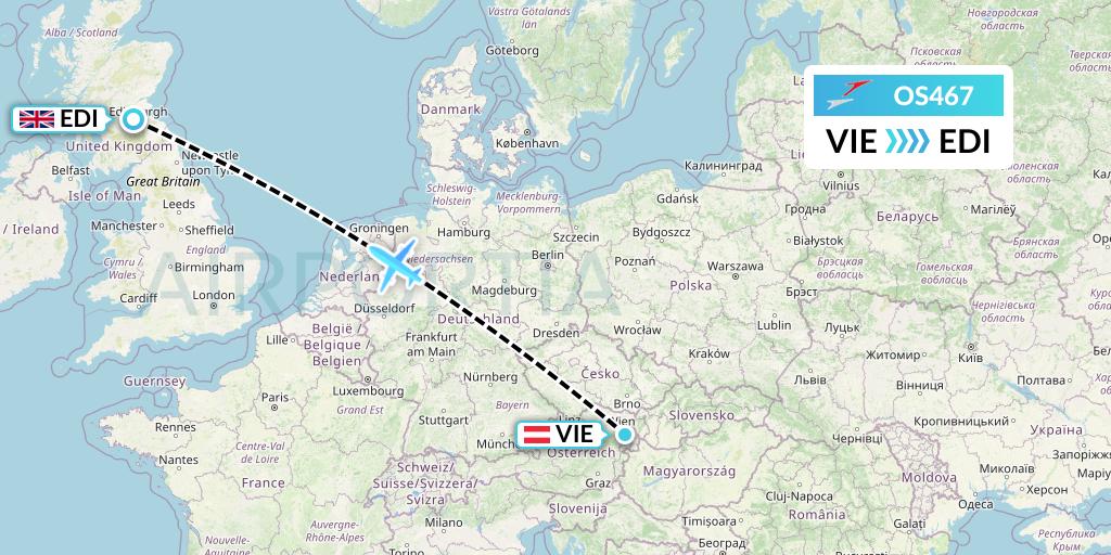 OS467 Flight Status Austrian Airlines: Vienna to Edinburgh (AUA467)