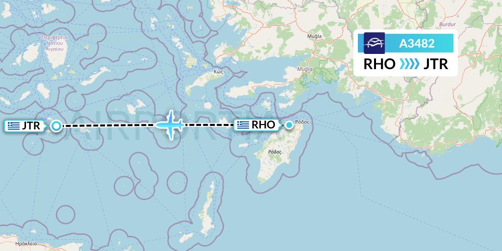 A3482 Flight Status Aegean Airlines: Rhodes to Santorini (AEE482)