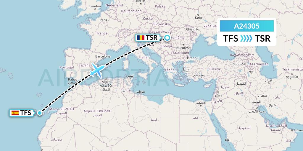 A24305 Flight Status Anima Wings Aviation: Tenerife to Timisoara (AWG4305)