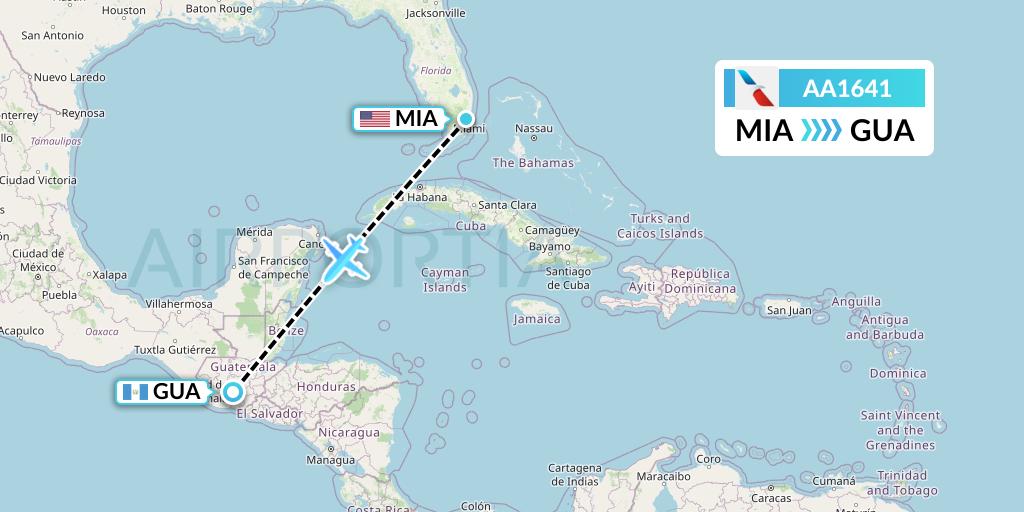 AA1641 Flight Status American Airlines: Miami to Guatemala City (AAL1641)
