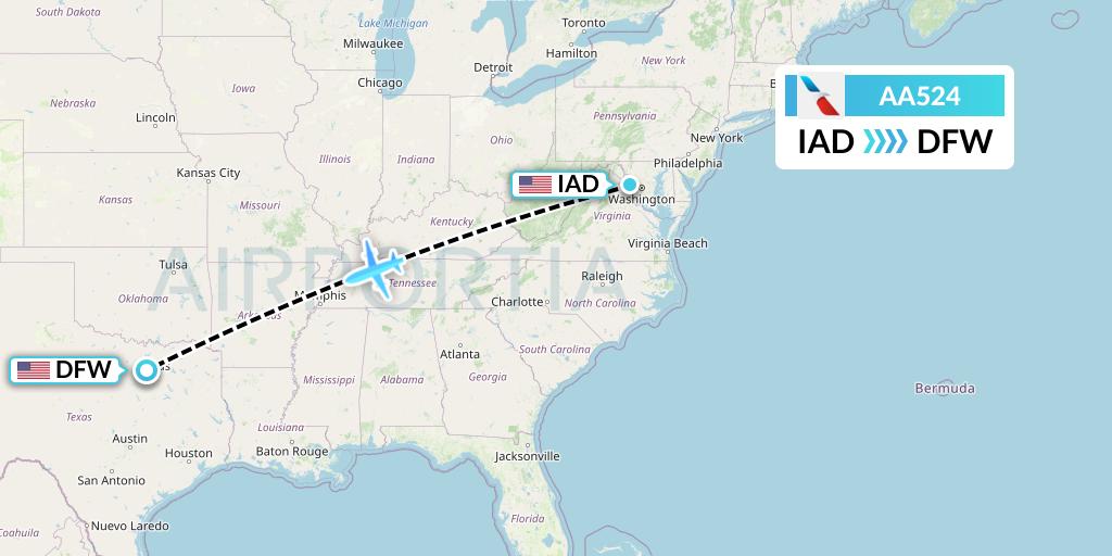 AA524 Flight Status American Airlines: Washington to Dallas (AAL524)