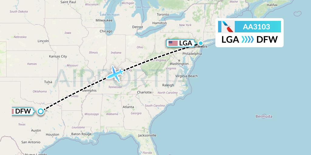 AA3103 Flight Status American Airlines: New York to Dallas (AAL3103)