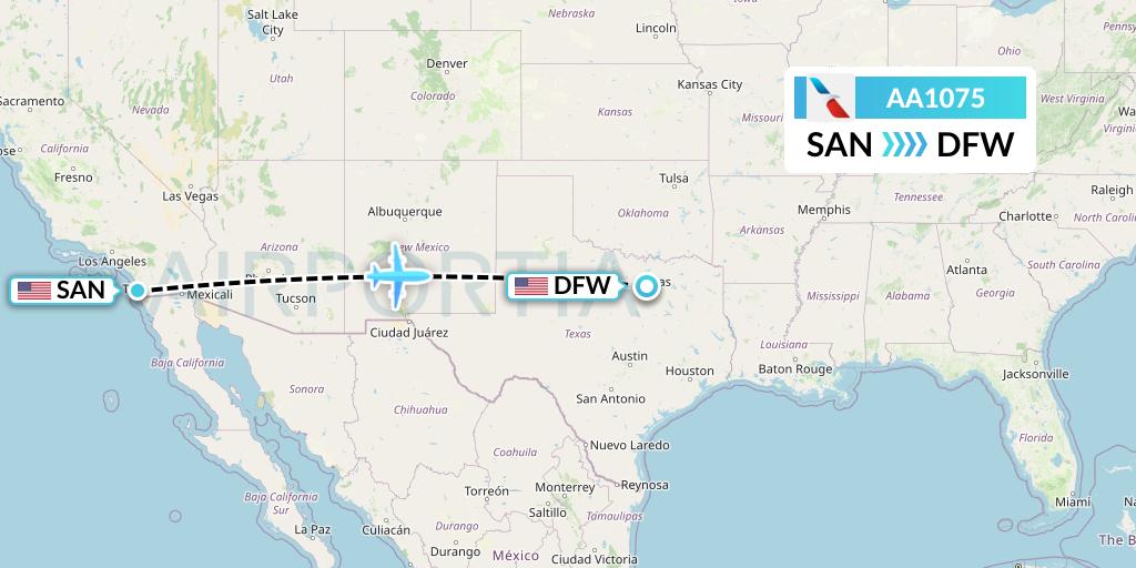 AA1075 Flight Status American Airlines: San Diego to Dallas (AAL1075)