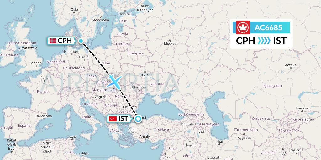 AC6685 Flight Status Air Canada: Copenhagen to Istanbul (ACA6685)