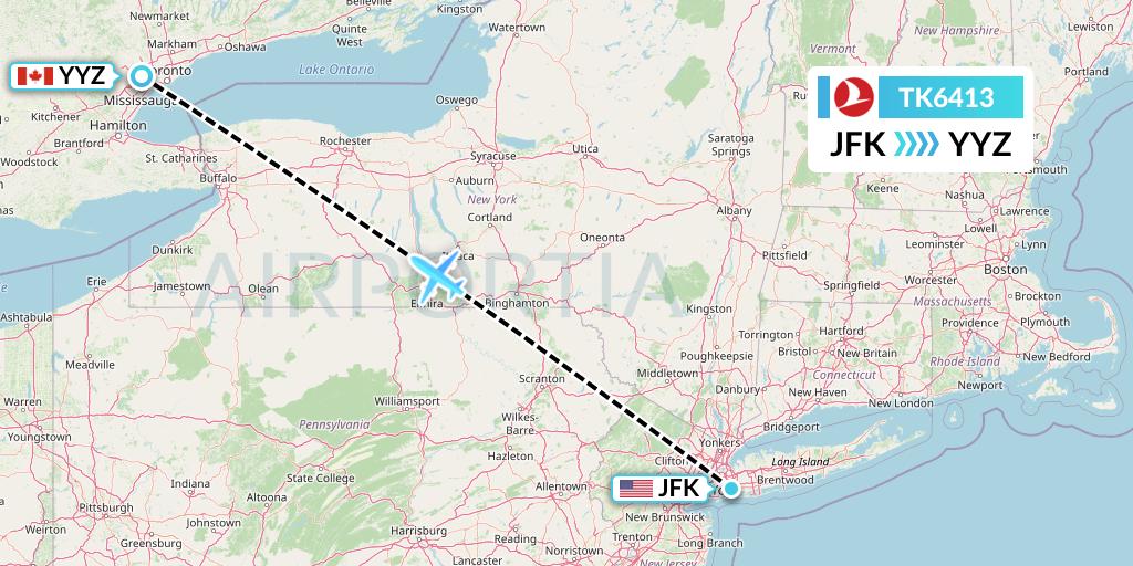 TK6413 Flight Status Turkish Airlines: New York to Toronto (THY6413)