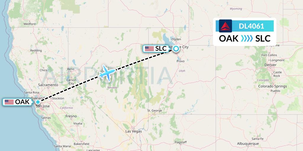 DL4061 Flight Status Delta Air Lines: Oakland to Salt Lake City (DAL4061)