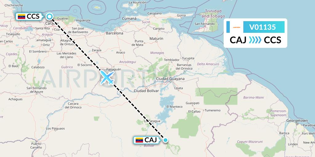 V01135 Flight Status Conviasa: Canaima to Caracas (VCV1135)