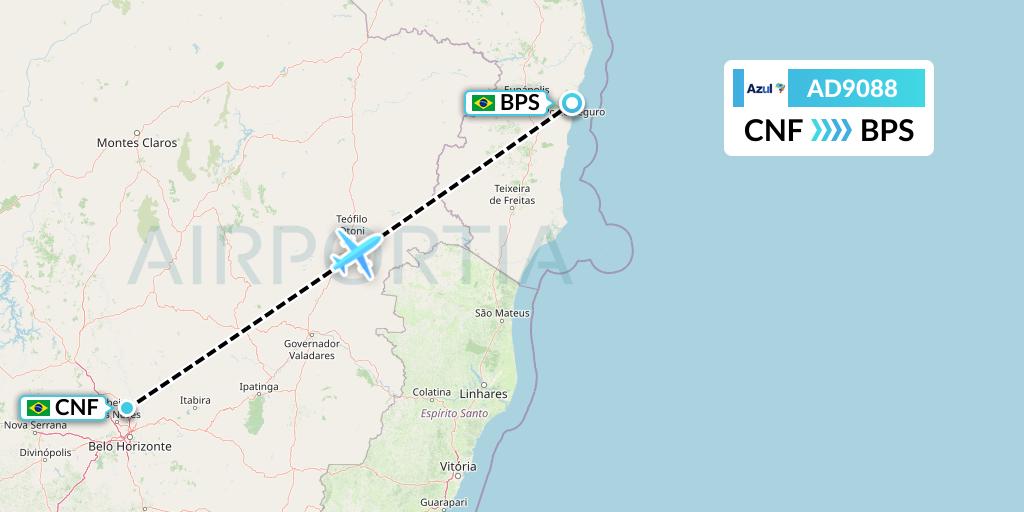 AD9088 Flight Status Azul Brazilian Airlines: Belo Horizonte to Porto ...