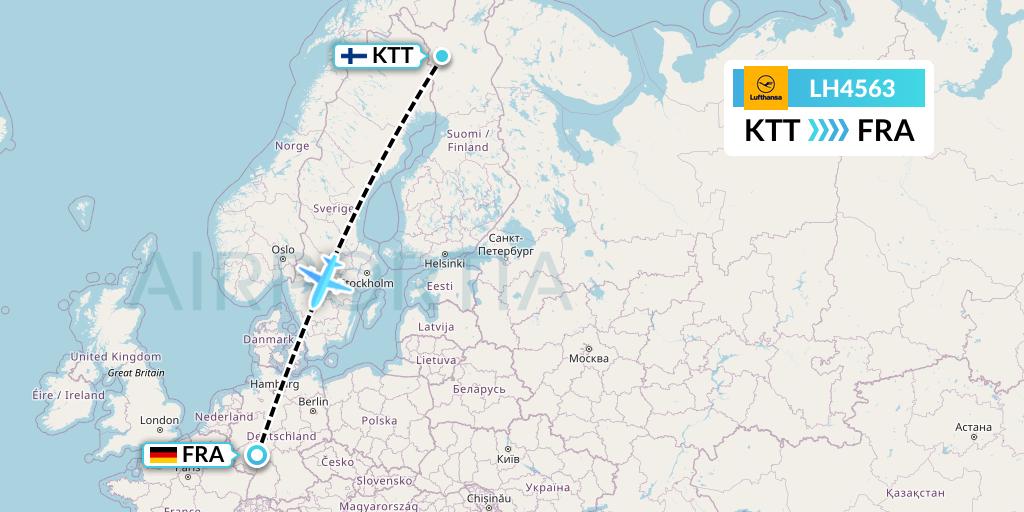 LH4563 Flight Status Lufthansa: Kittila to Frankfurt (DLH4563)