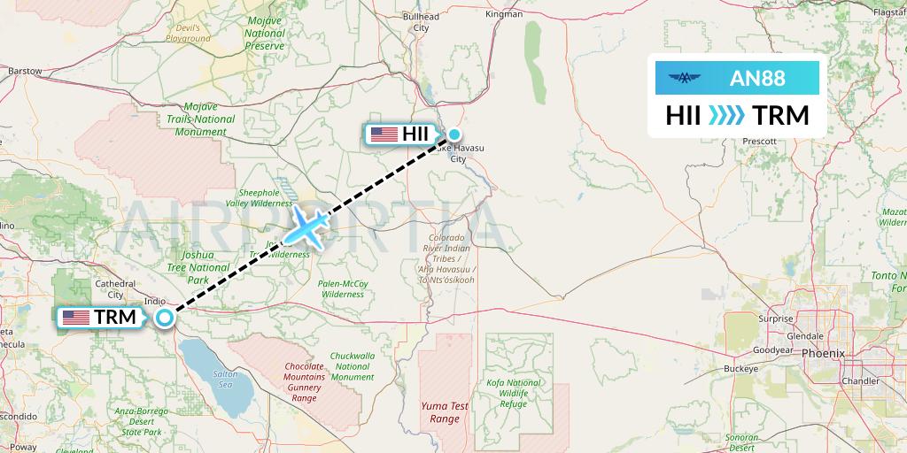 AN88 Flight Status Advanced Air: Lake Havasu City to Thermal (WSN88)