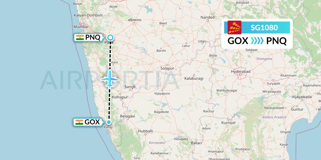 SG1080 Flight Status SpiceJet: Goa to Pune (SEJ1080)