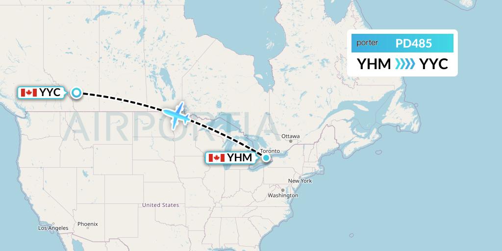 PD485 Flight Status Porter Airlines: Hamilton to Calgary (POE485)