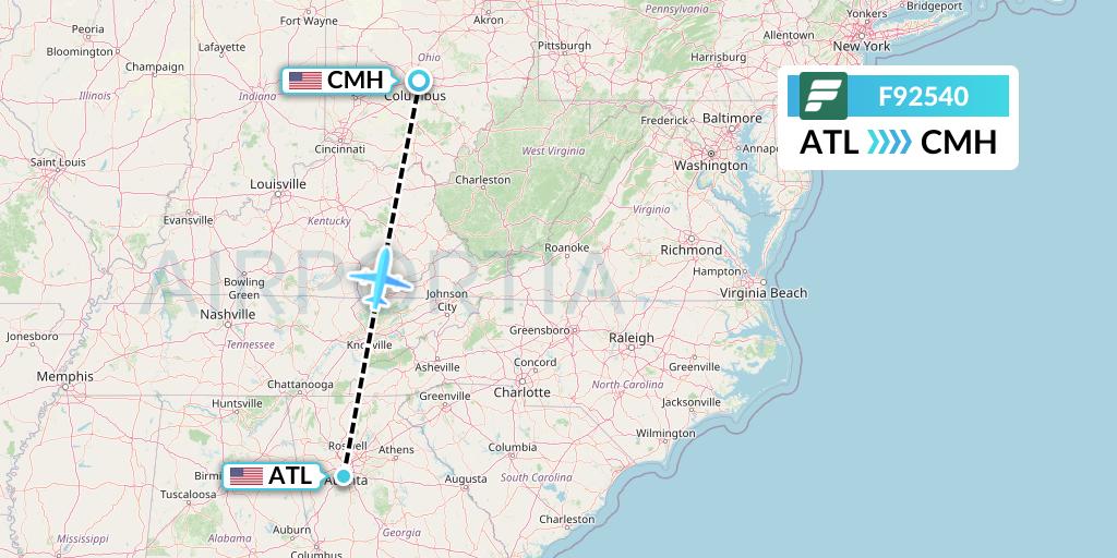 F92540 Flight Status Frontier Airlines: Atlanta to Columbus (FFT2540)