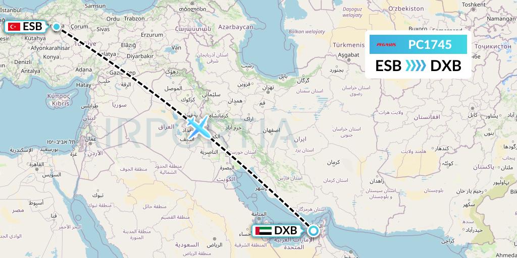 PC1745 Flight Status Pegasus Airlines: Ankara to Dubai (PGT1745)