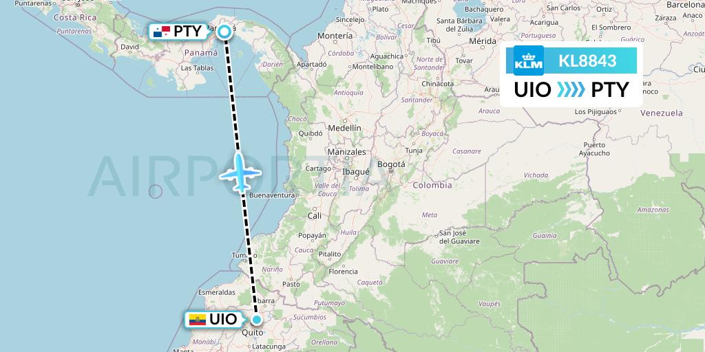 KL8843 Flight Status KLM: Quito to Panama City (KLM8843)