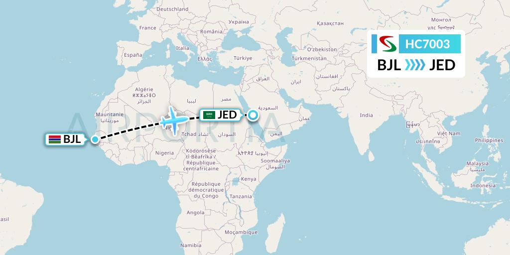 HC7003 Flight Status Air Senegal: Banjul to Jeddah (SZN7003)