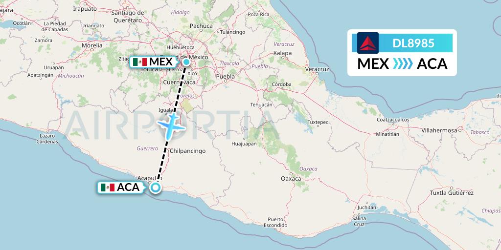 DL8985 Flight Status Delta Air Lines: Mexico City to Acapulco (DAL8985)