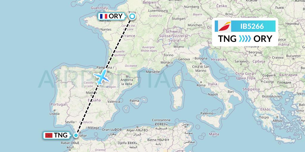 IB5266 Flight Status Iberia: Tangier to Paris (IBE5266)