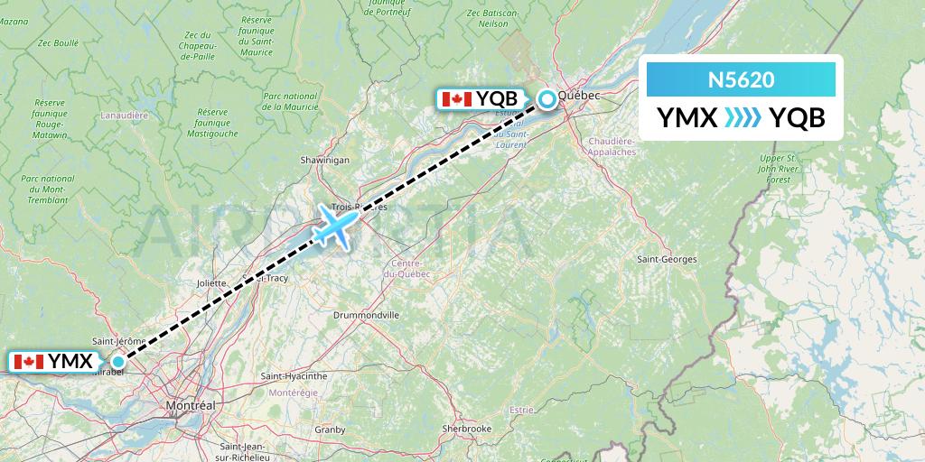 N5620 Flight Status Nolinor Aviation: Montreal to Quebec (NRL620)