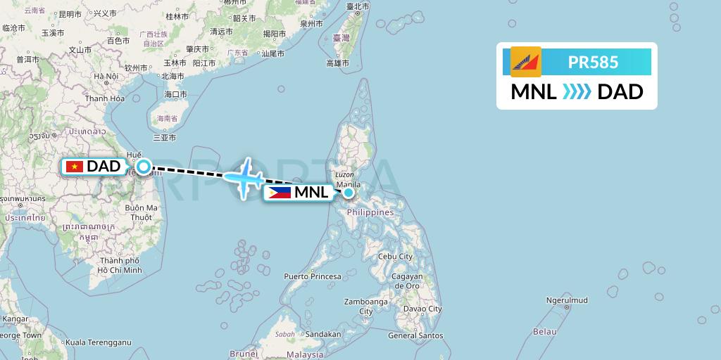 PR585 Flight Status Philippine Airlines: Manila to Da Nang (PAL585)