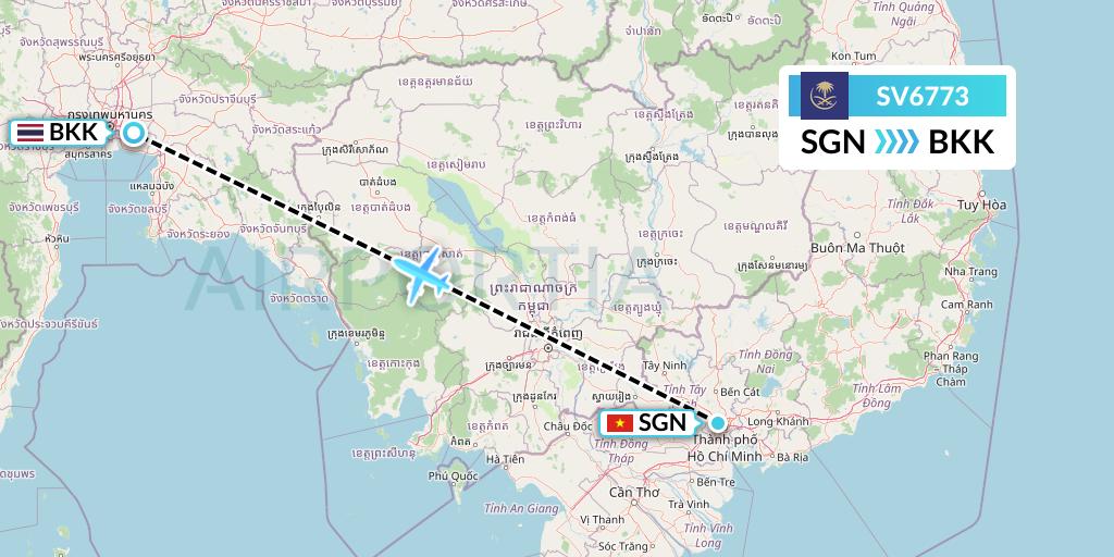 SV6773 Flight Status Saudi Arabian Airlines: Ho Chi Minh City to ...