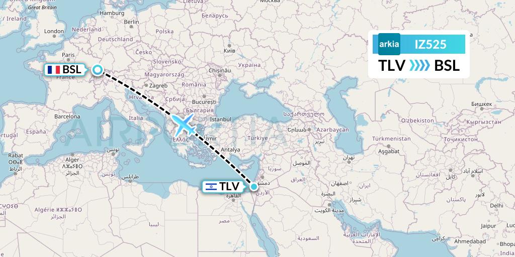 IZ525 Flight Status Arkia Israeli Airlines: Tel Aviv to Basel (AIZ525)