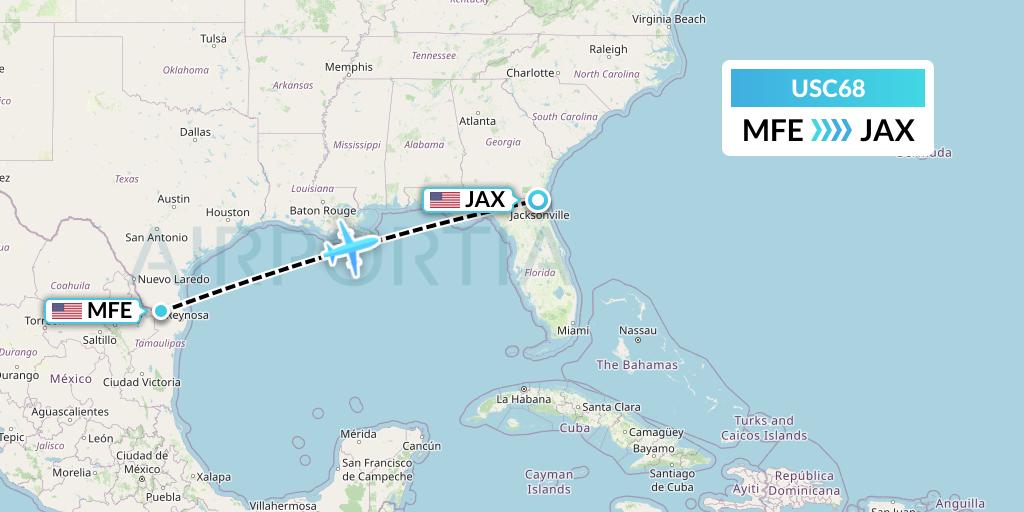 USC68 Flight Status Airnet Express: McAllen to Jacksonville