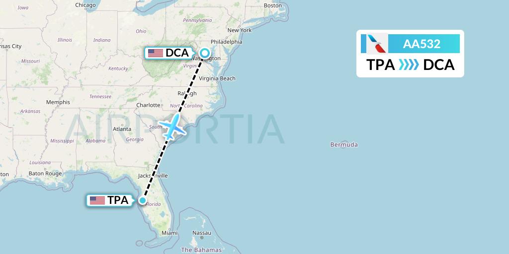 AA532 Flight Status American Airlines: Tampa to Washington (AAL532)