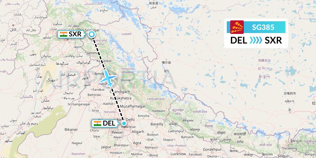 SG385 - Incident: Spicejet B739 at Delhi and Srinagar on Aug 29th 2025