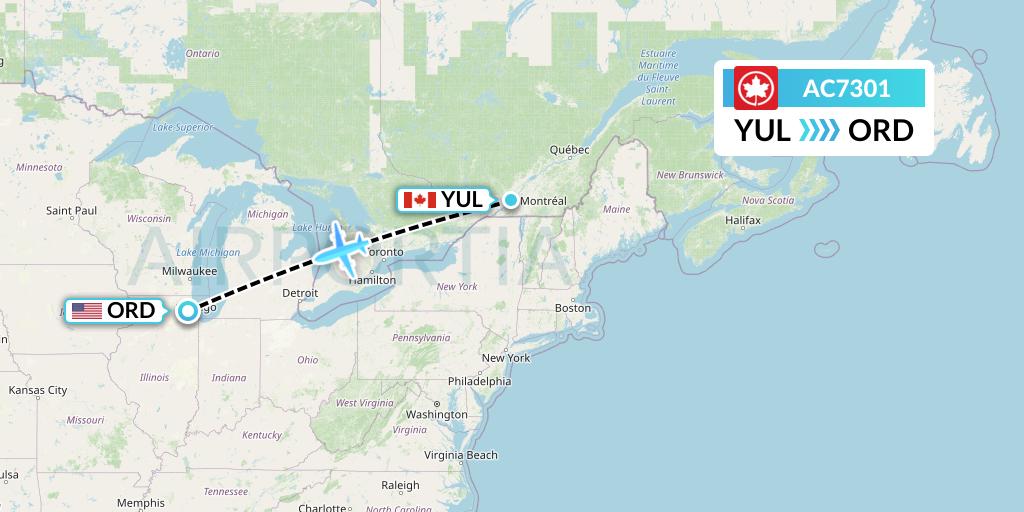AC7301 Flight Status Air Canada: Montreal to Chicago (ACA7301)
