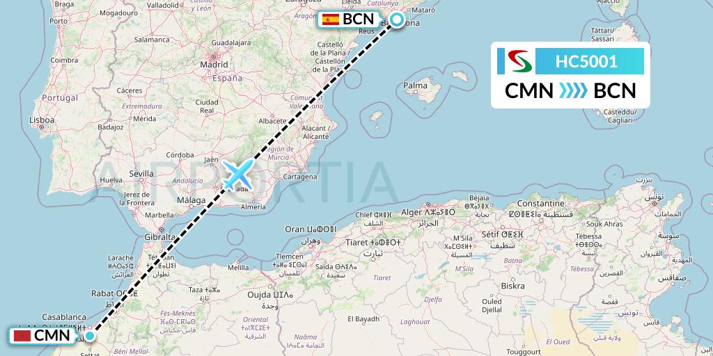 HC5001 Flight Status Air Senegal: Casablanca to Barcelona (SZN5001)