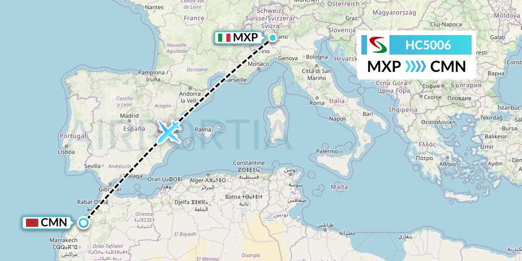 HC5006 Flight Status Air Senegal: Milan to Casablanca (SZN5006)