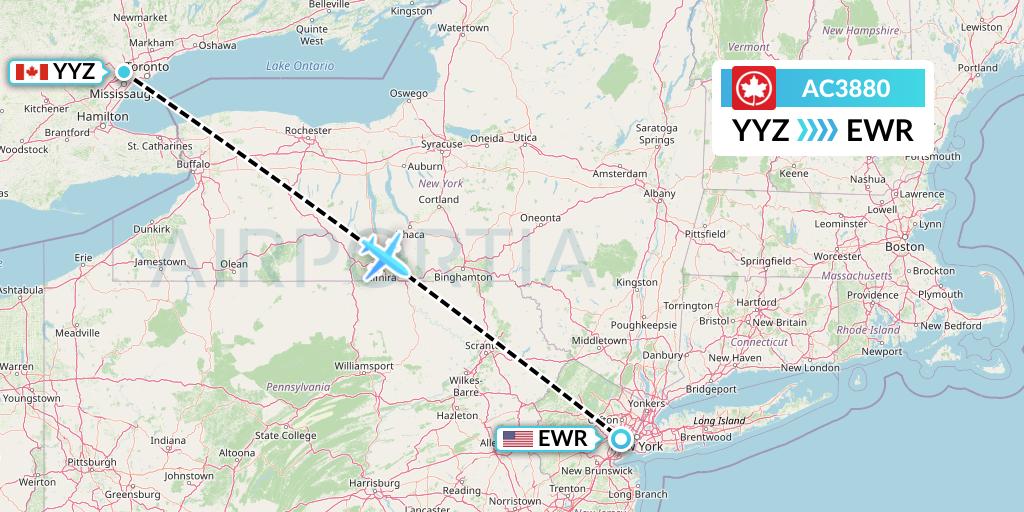 AC3880 Flight Status Air Canada: Toronto to New York (ACA3880)