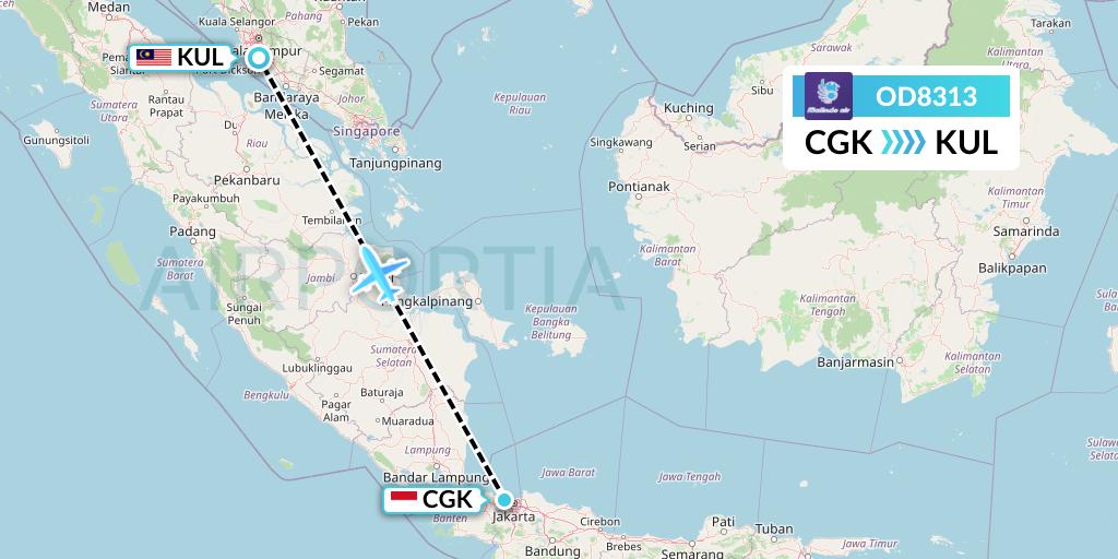 OD8313 Flight Status Batik Air Malaysia: Jakarta to Kuala Lumpur (MXD8313)