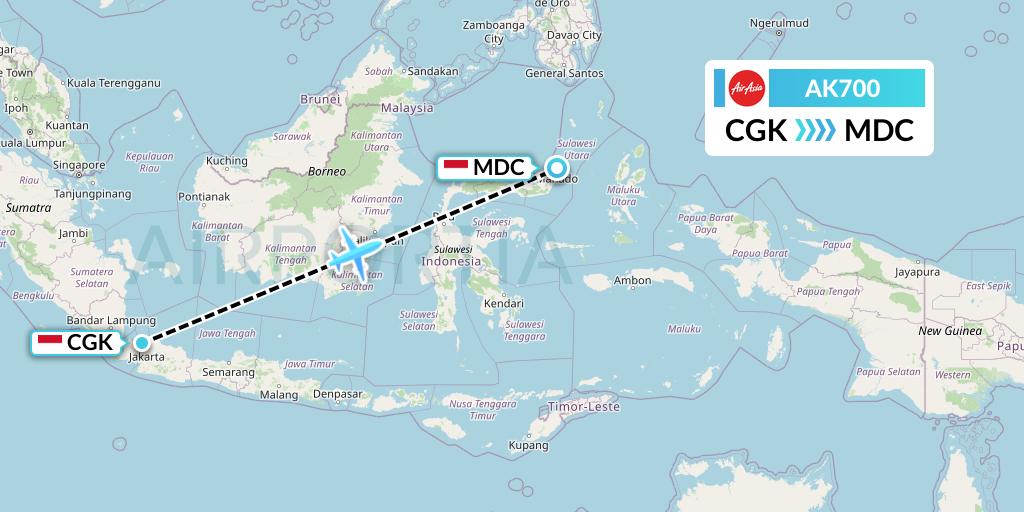 AK700 Flight Status AirAsia: Jakarta to Manado (AXM700)