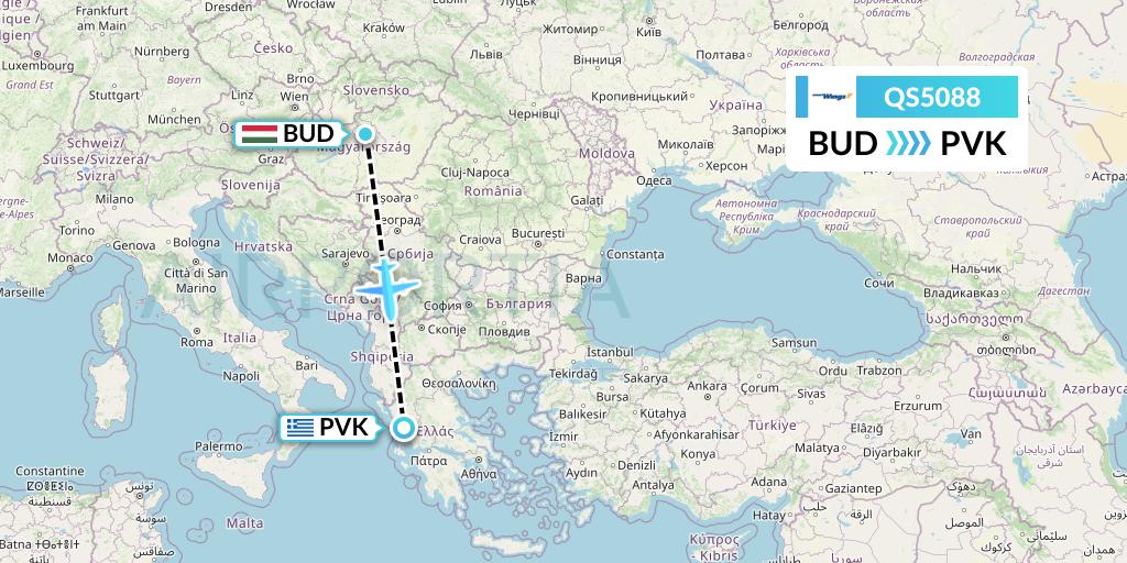 QS5088 Flight Status Smartwings: Budapest to Preveza (TVS5088)