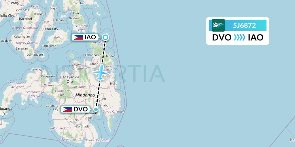 5J6872 Flight Status CEBU Pacific Air: Davao City to Del Carmen (CEB6872)