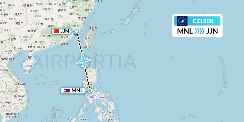 CZ1808 Flight Status China Southern Airlines: Manila to Jinjiang (CSN1808)