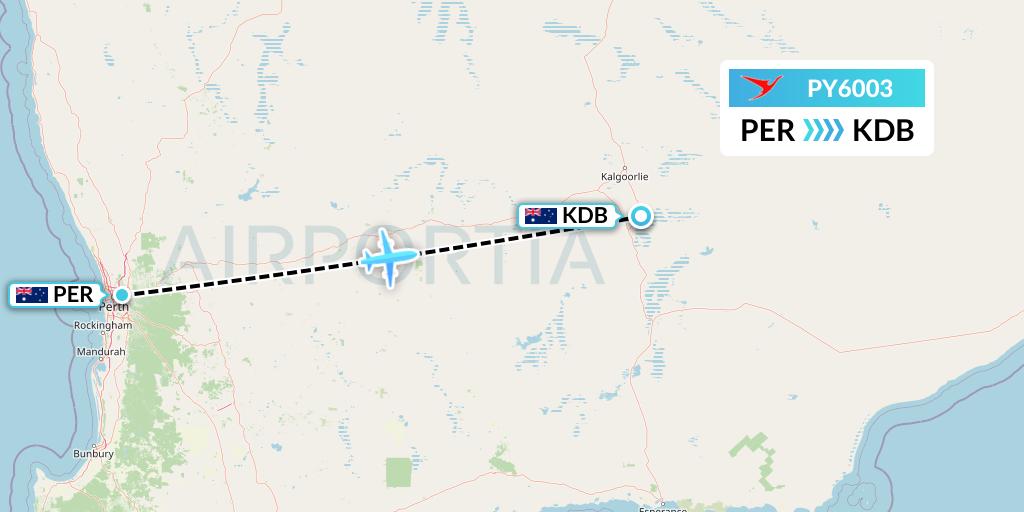PY6003 Flight Status Surinam Airways: Perth to Kambalda (SLM6003)