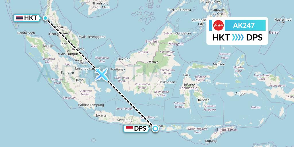 AK247 Flight Status AirAsia: Phuket to Denpasar (AXM247)