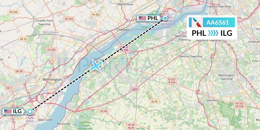 AA6561 Flight Status American Airlines: Philadelphia to Wilmington ...