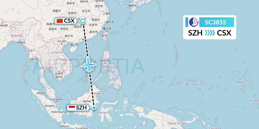 SC3855 Flight Status Shandong Airlines: Senipah-Borneo Island to ...
