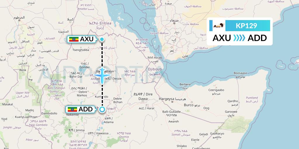 KP129 Flight Status ASKY: Axum to Addis Ababa (SKK129)