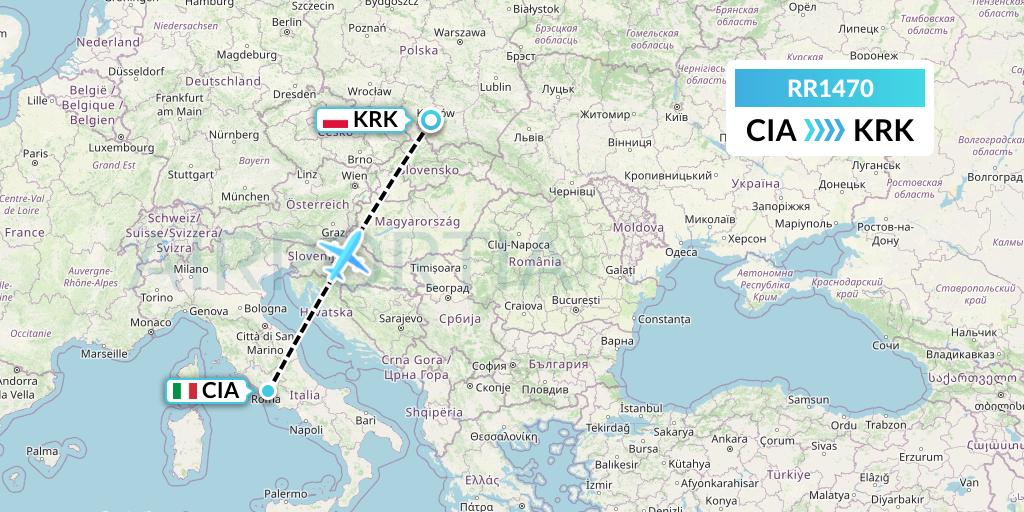 RR1470 Flight Status Royal Air Force: Rome to Krakow (RFR1470)