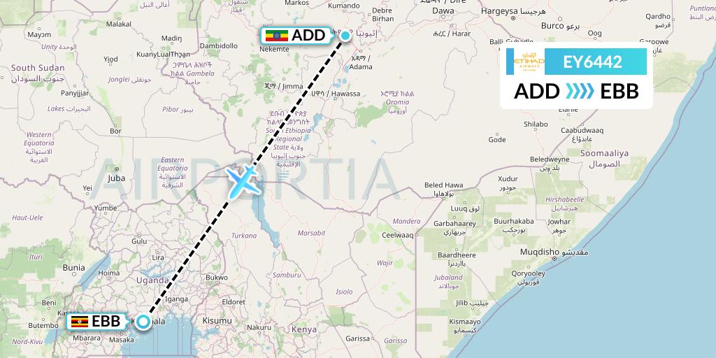 EY6442 Flight Status Etihad Airways: Addis Ababa to Entebbe (ETD6442)