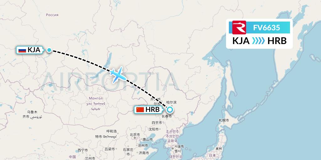 FV6635 Flight Status Rossiya: Krasnoyarsk to Harbin (SDM6635)