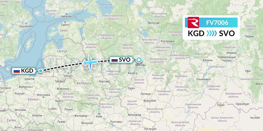 FV7006 Flight Status Rossiya: Kaliningrad to Moscow (SDM7006)