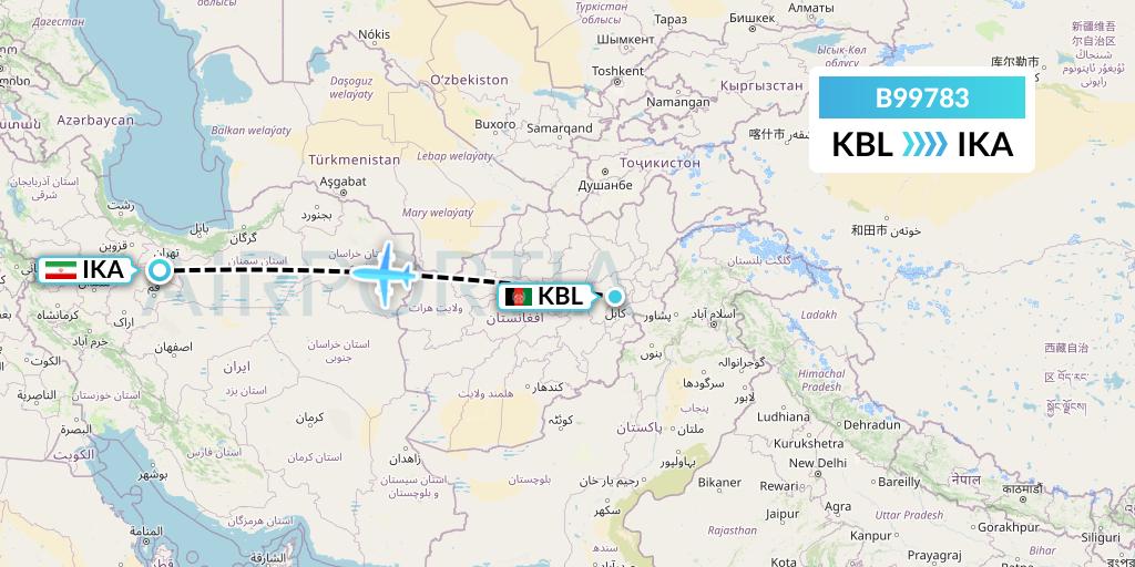 B99783 Flight Status Iran Air Tours: Kabul to Tehran (IRB9783)